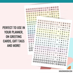 Printable Friendship Bracelet Stickers, Laptop Sticker, Alphabet Bead ...