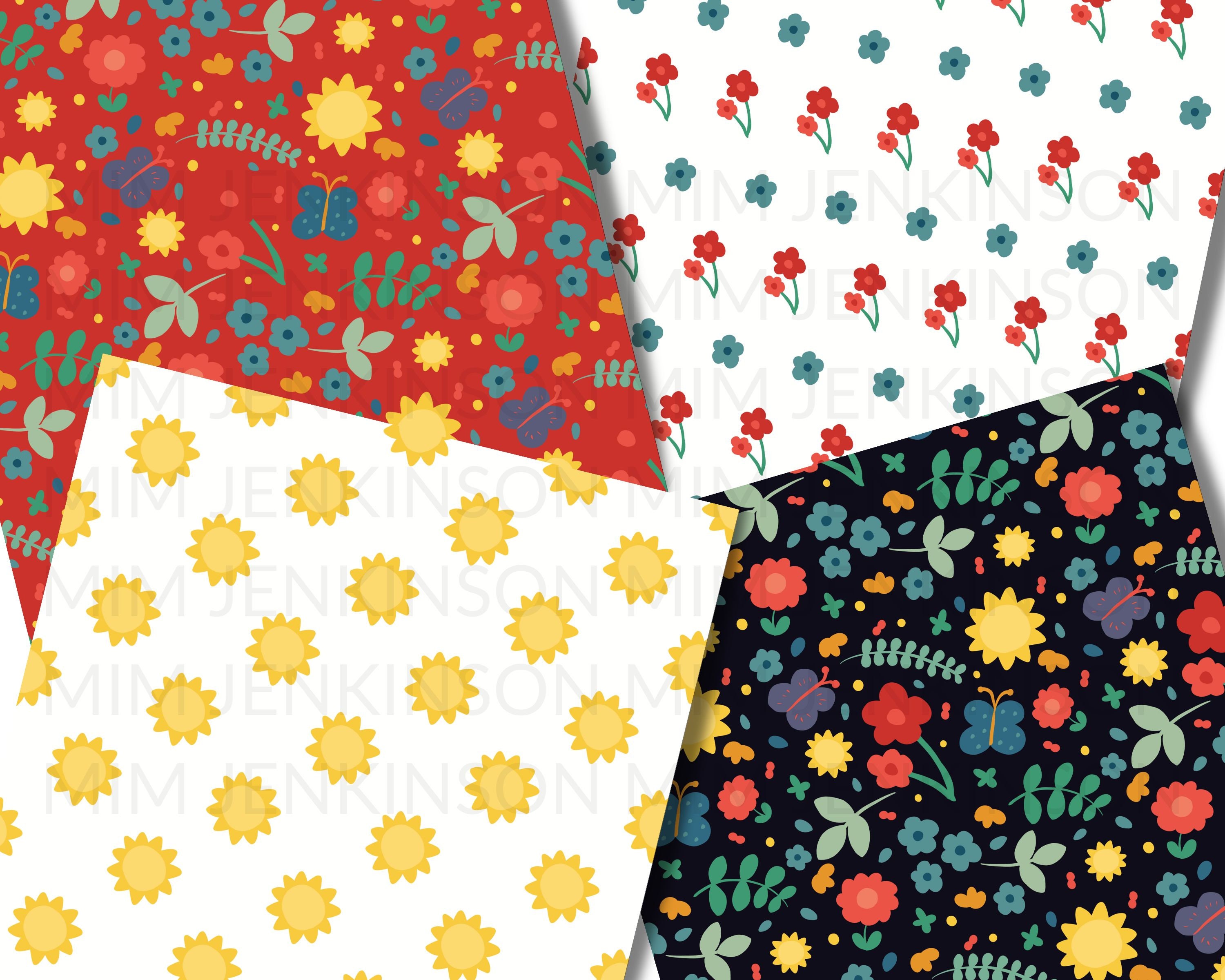 CUTE GARDEN Digital Paper Digital Pattern for Stickers Floral - Etsy