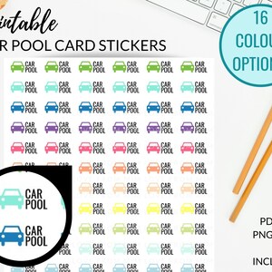 Printable CAR POOL Sticker | Car Pooling Printable Stickers | Driving ...