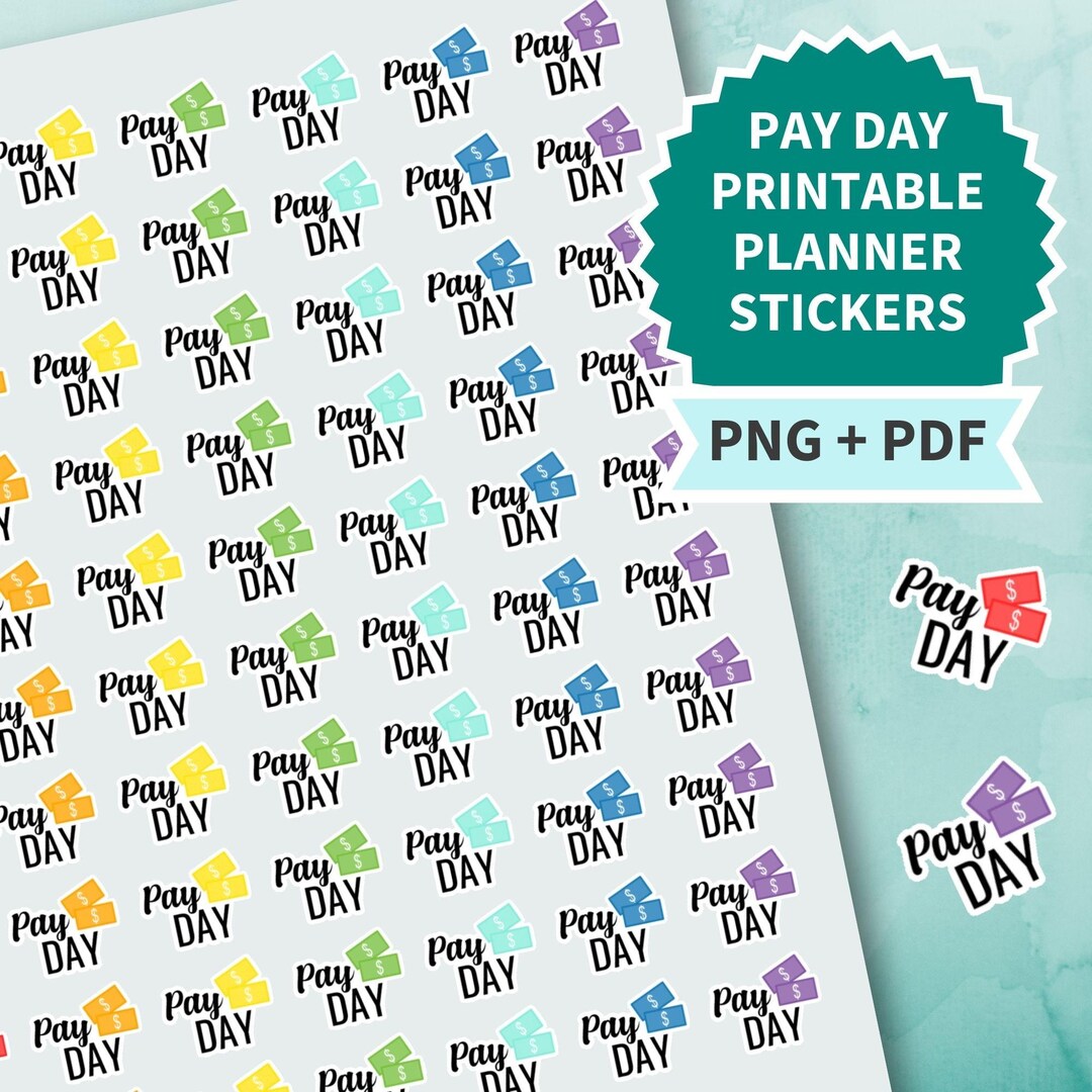 PAY DAY Sticker for Planners , Printable Pay Day Planner Sticker ...