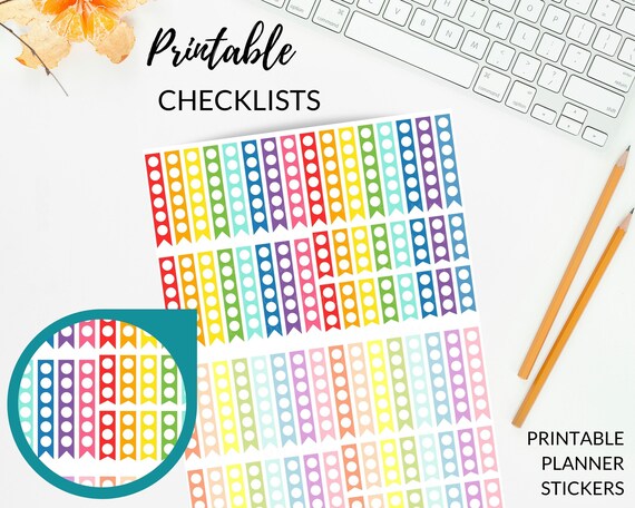 CHECKLIST Printable Planner Stickers Cut Files Printable - Etsy