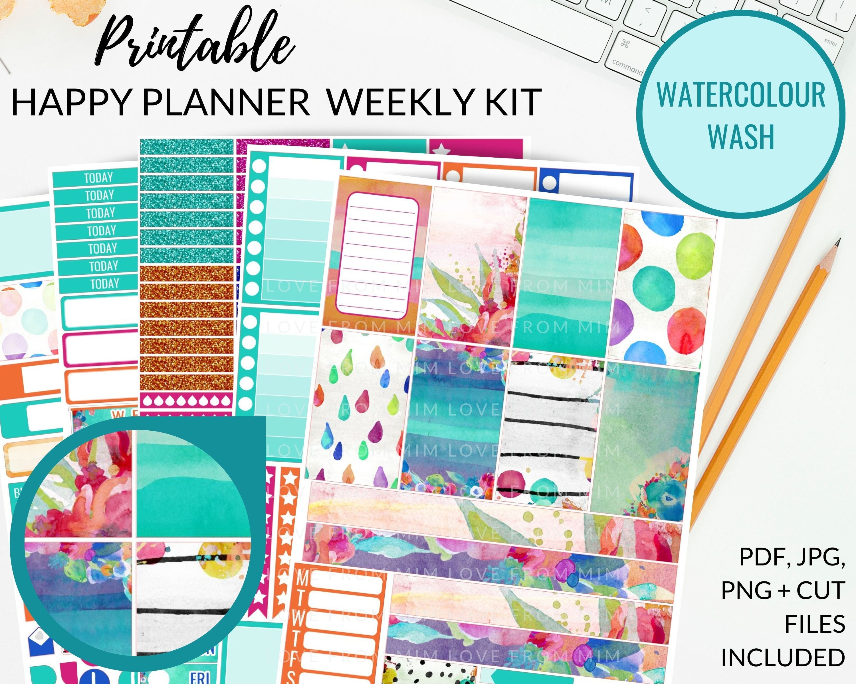 HP Layout NOLA Printable Happy Planner Stickers Weekly Planner Sticker ...