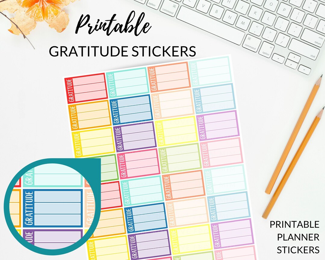 GRATITUDE Planner Stickers + Cut Files | Printable Gratitude Planner ...