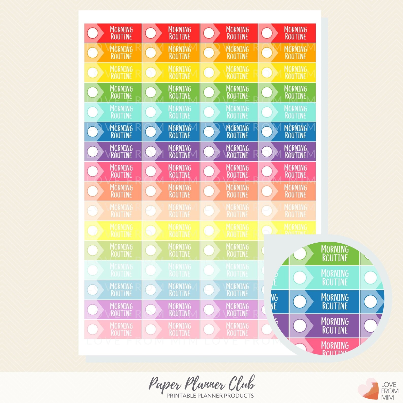 MORNING ROUTINE Printable Stickers PDF Am Routine for Habit - Etsy