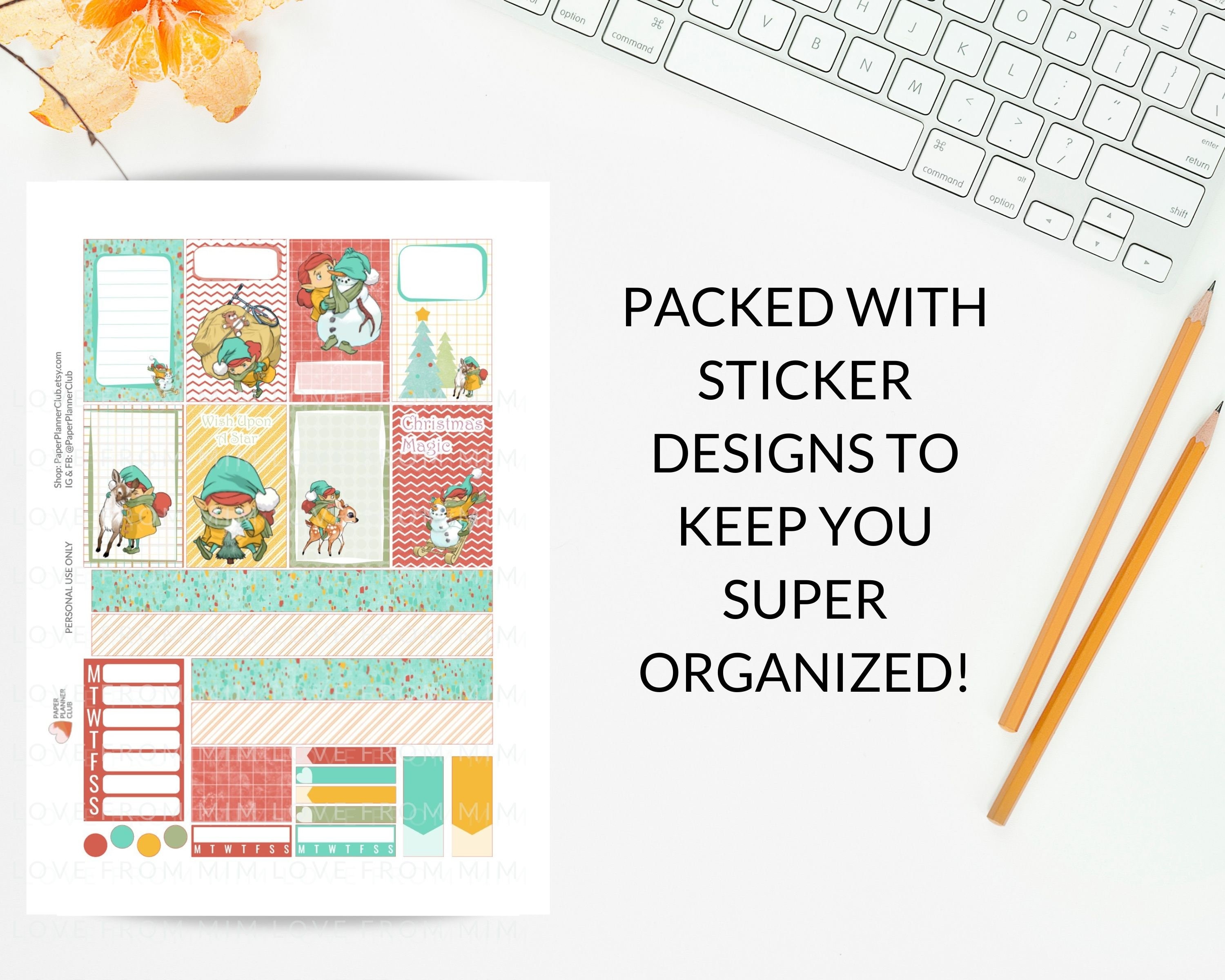 ELF GIRL PRINTABLE Planner Stickers Christmas Weekly Planner | Etsy