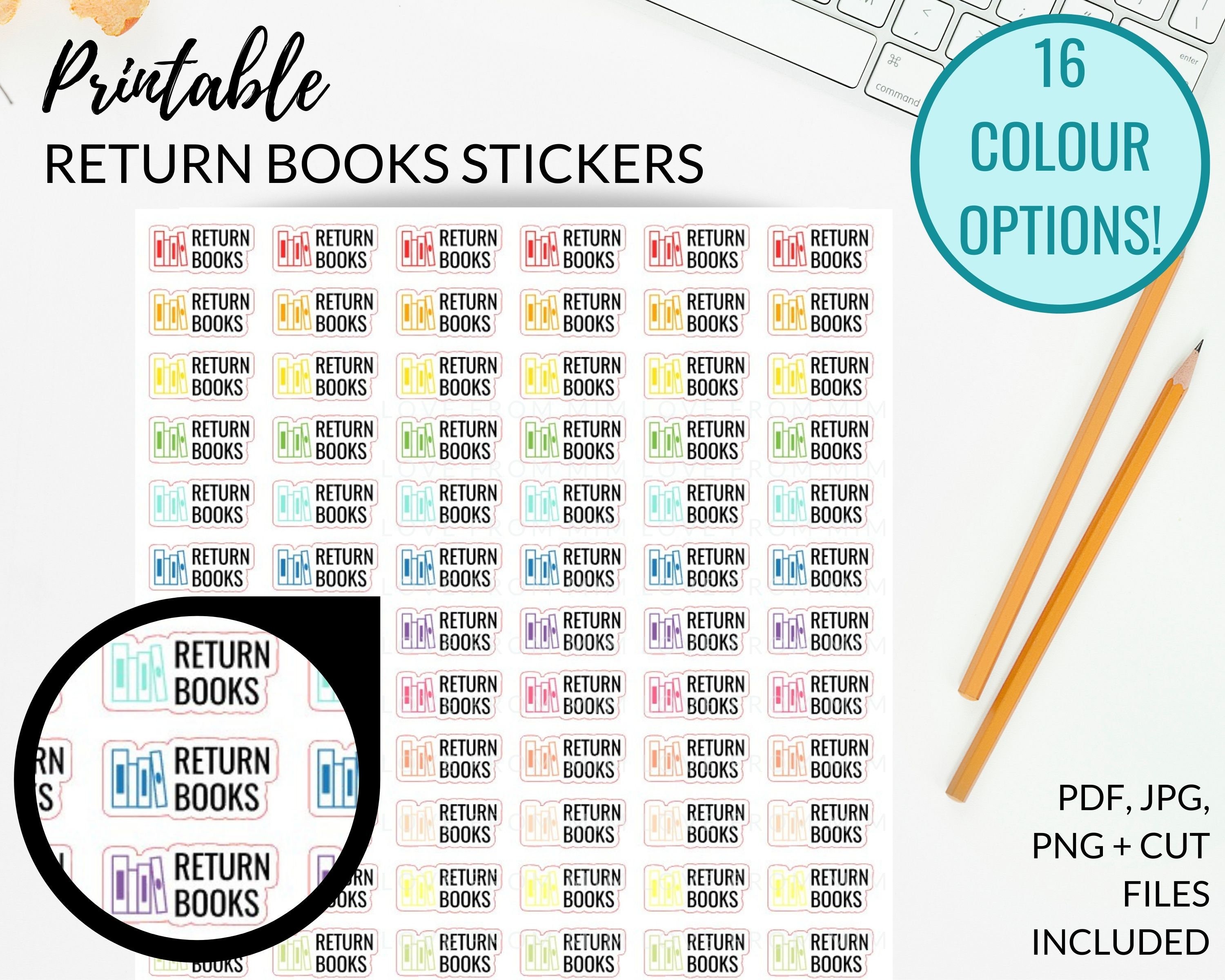 Printable RETURN LIBRARY Books Sticker Return Book Planner - Etsy Ireland