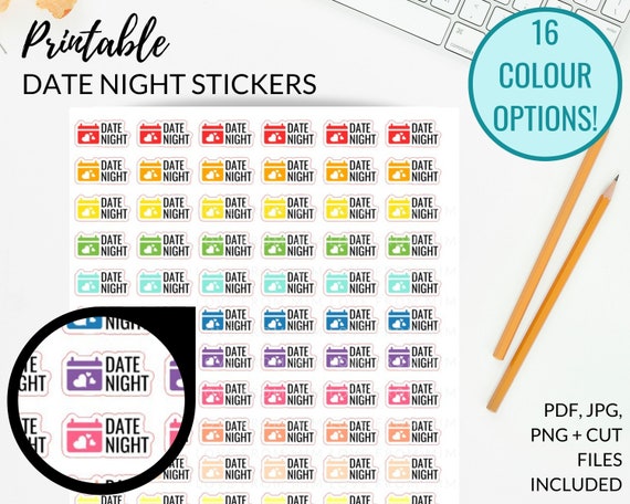 Printable DATE NIGHT Sticker Date Night Planner Sticker | Etsy