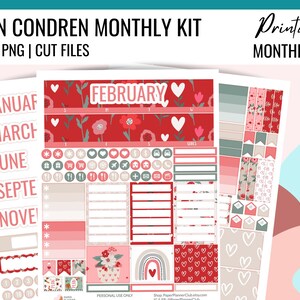 FEBRUARY MONTHLY Kit, Erin Condren February Stickers, All Months ...