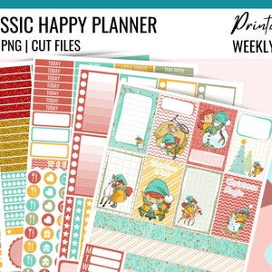 ELF GIRL PRINTABLE Planner Stickers, Christmas Weekly Planner Sticker ...