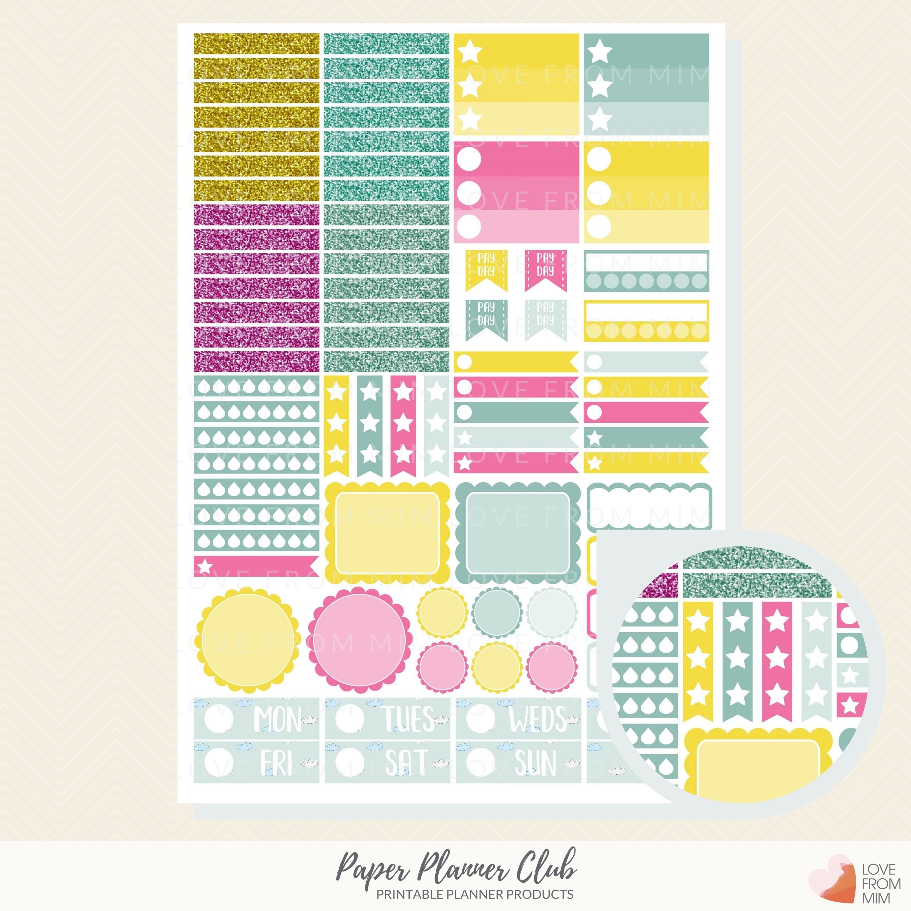 PRINTABLE SUNSHINE Planner Stickers Weekly Planner Kit - Etsy