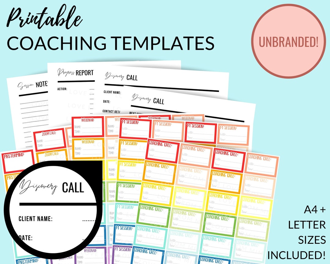 COACHING TEMPLATE Printable Coaching Call Stickers, Coaching Discover ...