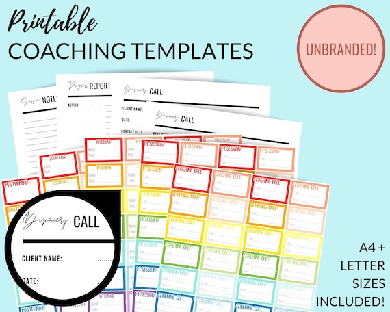 COACHING TEMPLATE Printable Coaching Call Stickers Coaching | Etsy