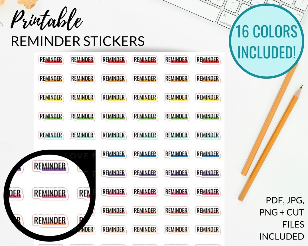 Printable REMINDER STICKER for Planners, Reminder Stickers, Appointment ...