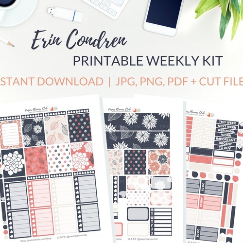 Printable Planner Stickers Fits Erin Condren Planner - Etsy