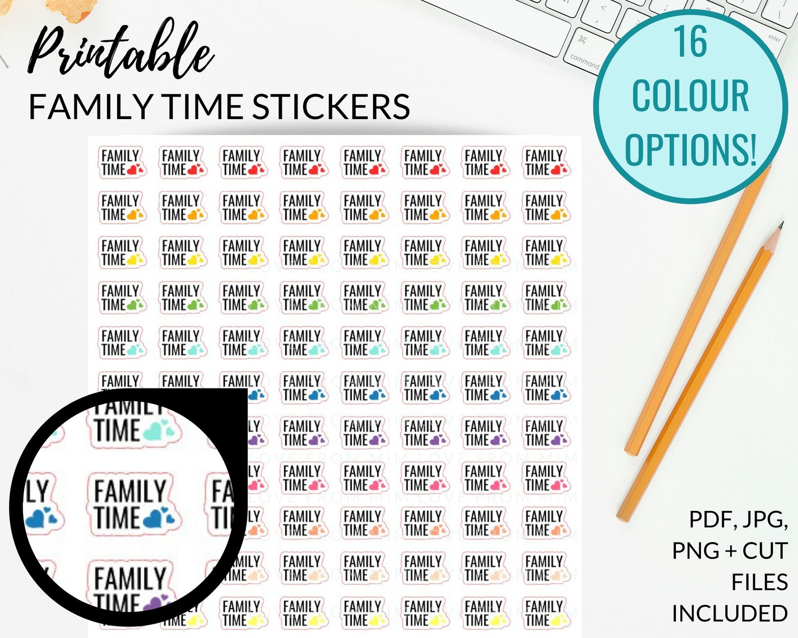 Printable FAMILY TIME Sticker Family Time Planner Sticker Family Time ...