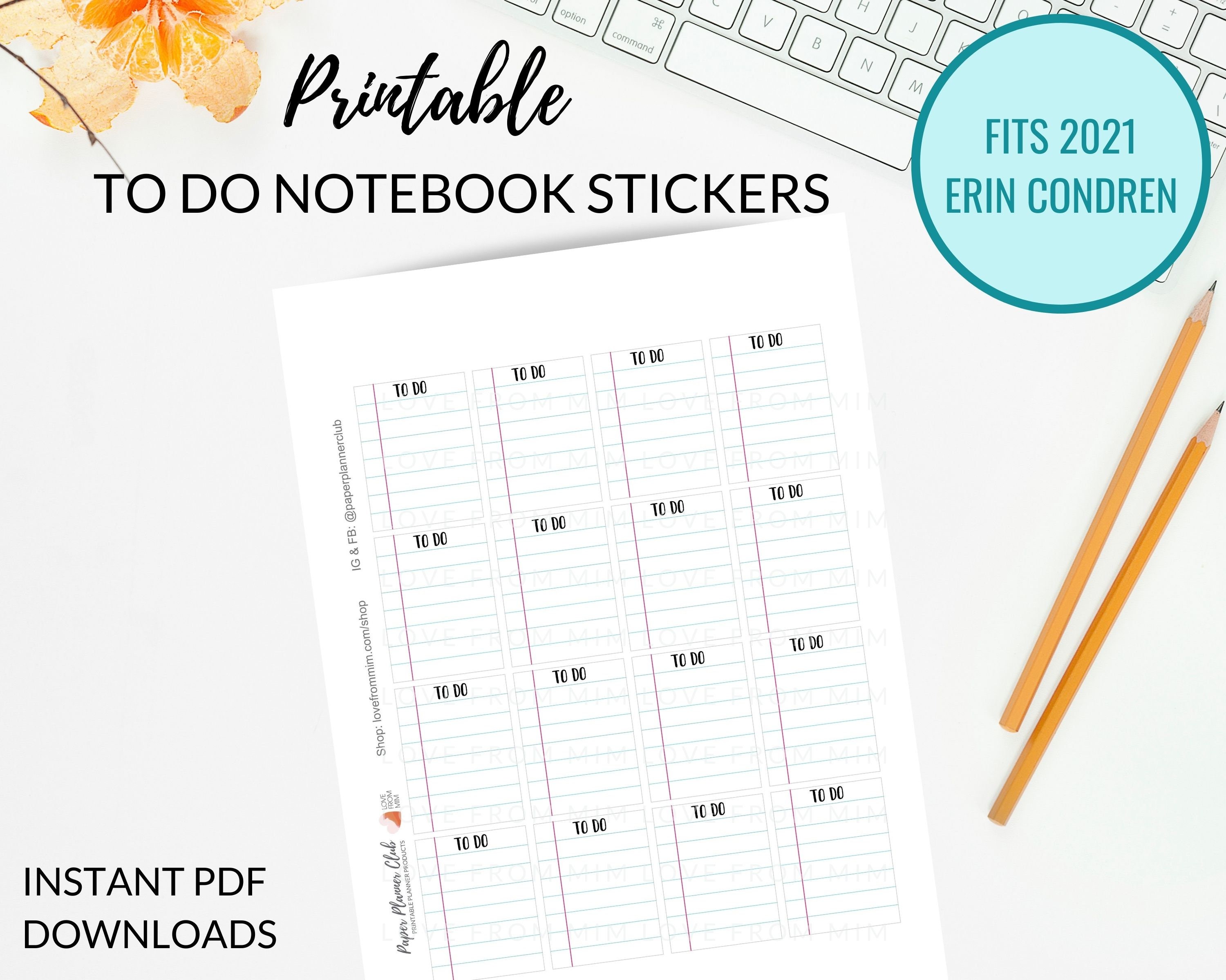 Printable NOTEBOOK TO DO List Notebook Full Box Planner | Etsy
