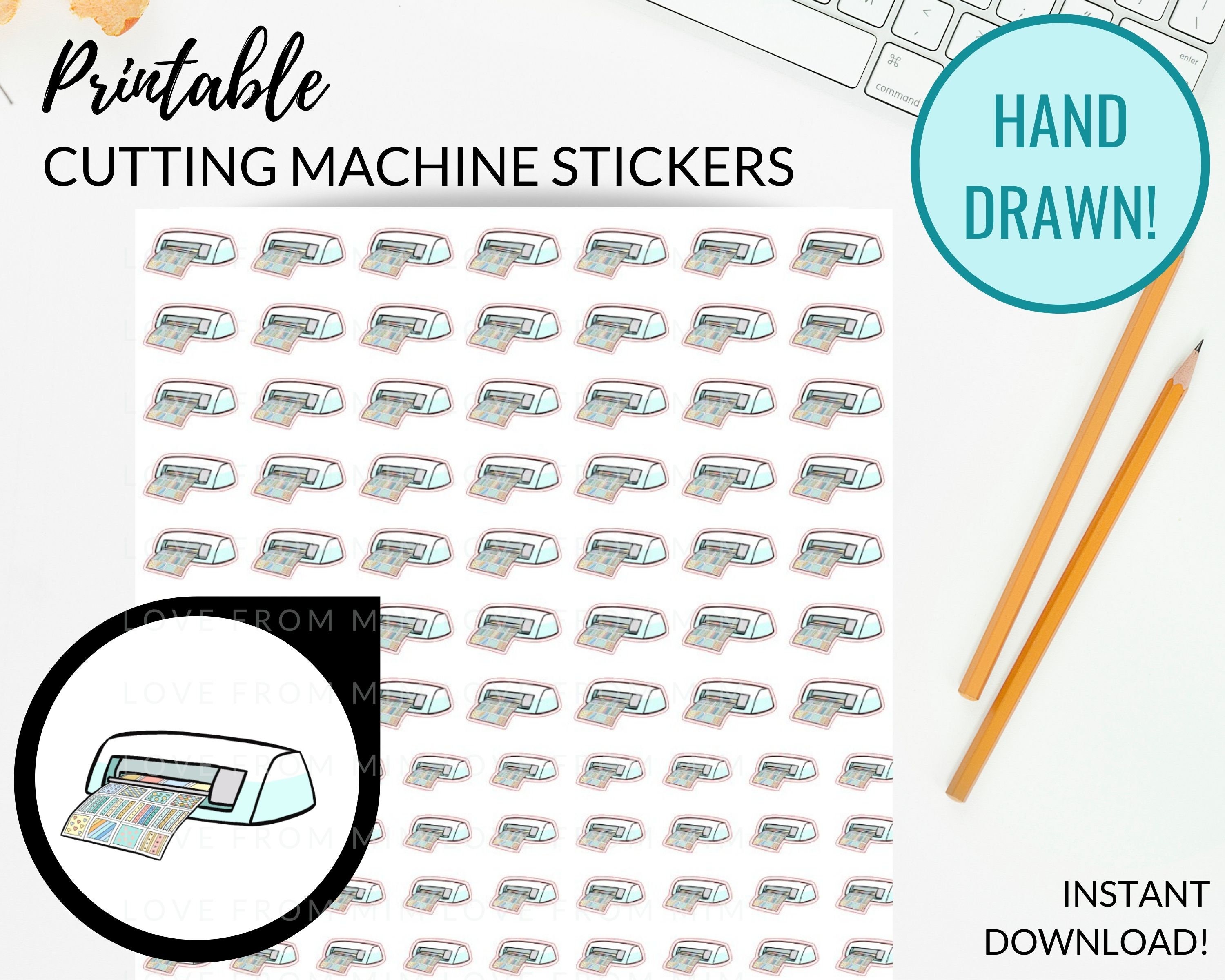 Printable CUTTING MACHINE Planner Sticker Sticker Cutter | Etsy