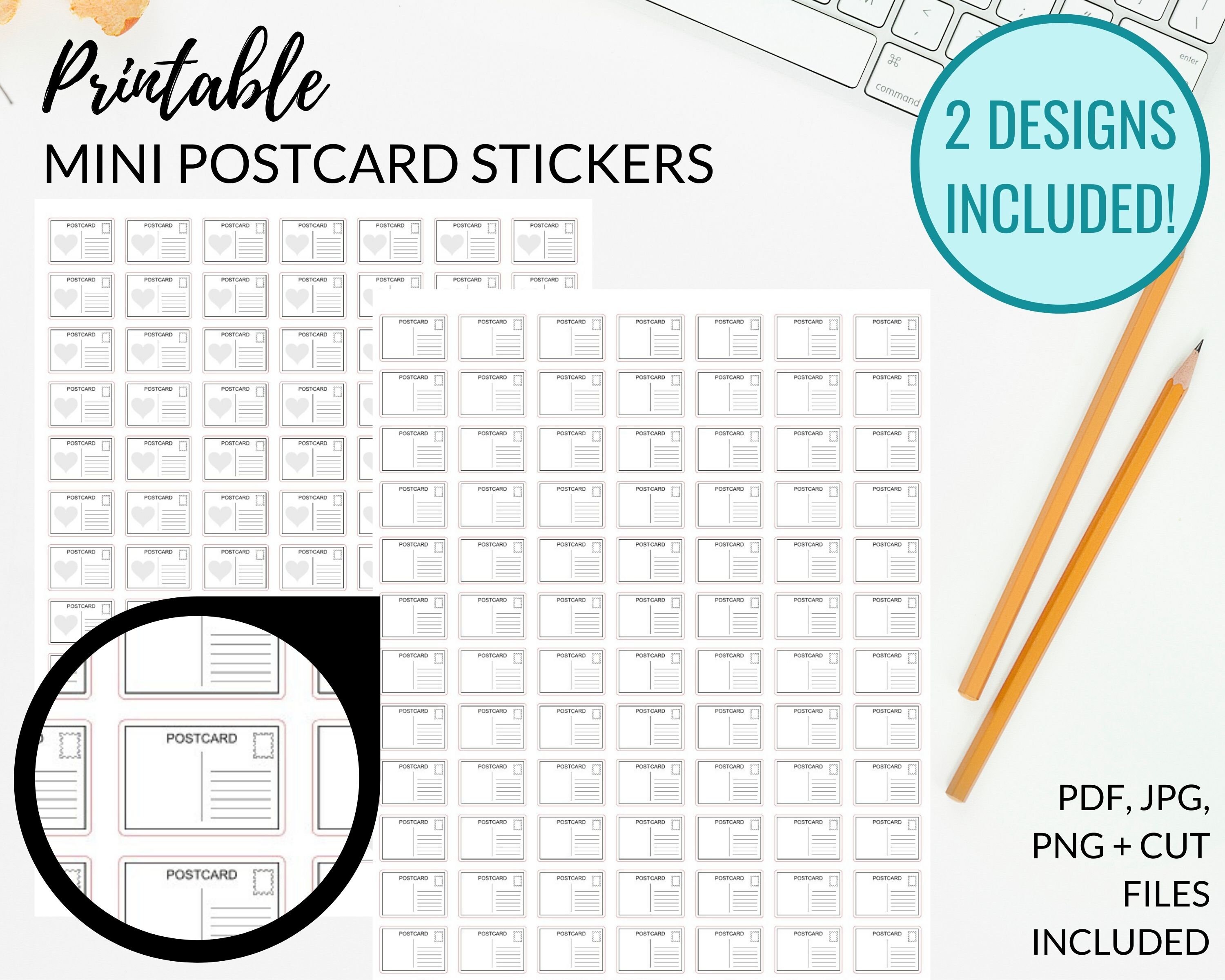 PRINTABLE POSTCARD Sticker Kit Cut Files Printable - Etsy
