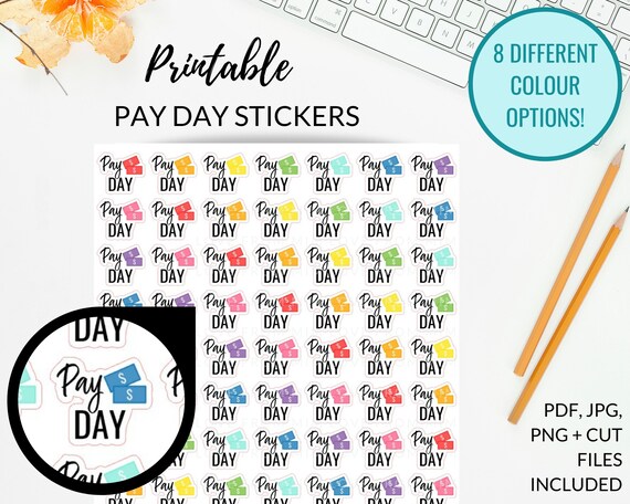 PAY DAY Sticker for Planners Printable Pay Day Planner - Etsy