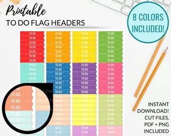 TO DO Header Printable Planner Stickers Cut Files | Etsy