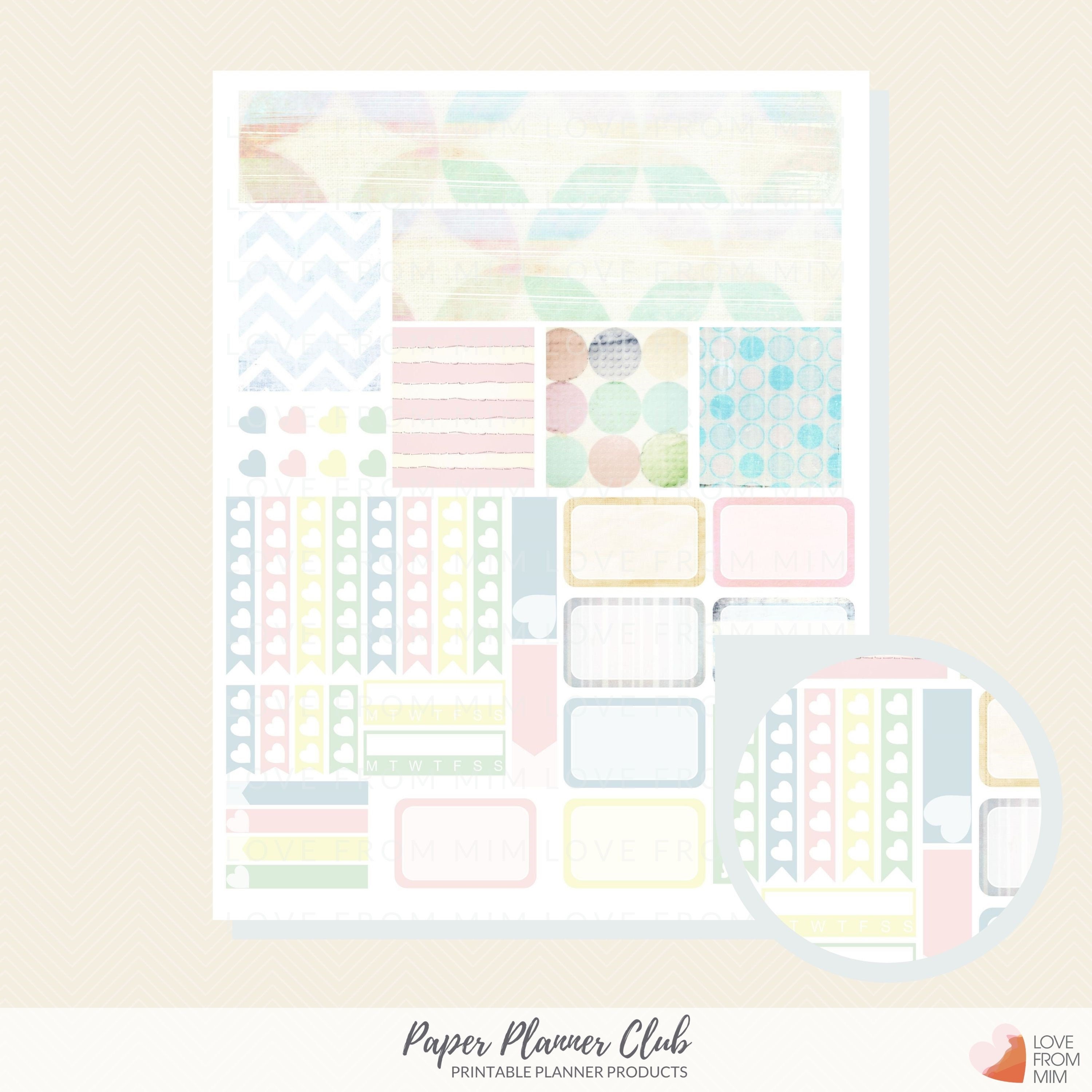 PRINTABLE PASTEL Planner Stickers Weekly Planner Kit Erin | Etsy