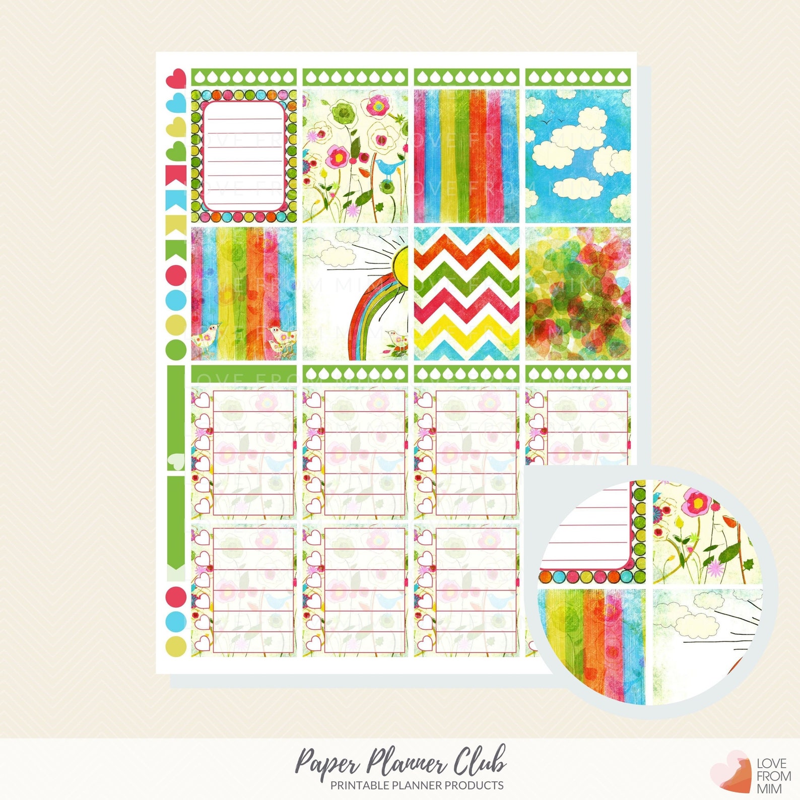 PRINTABLE RAINBOW Planner Stickers Weekly Planner Kit Erin | Etsy