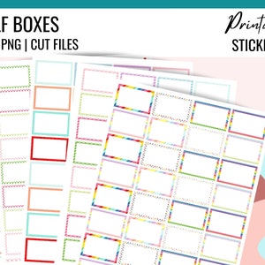 HALF BOX Printable Planner Stickers + Cut Files | Patterned Printable ...