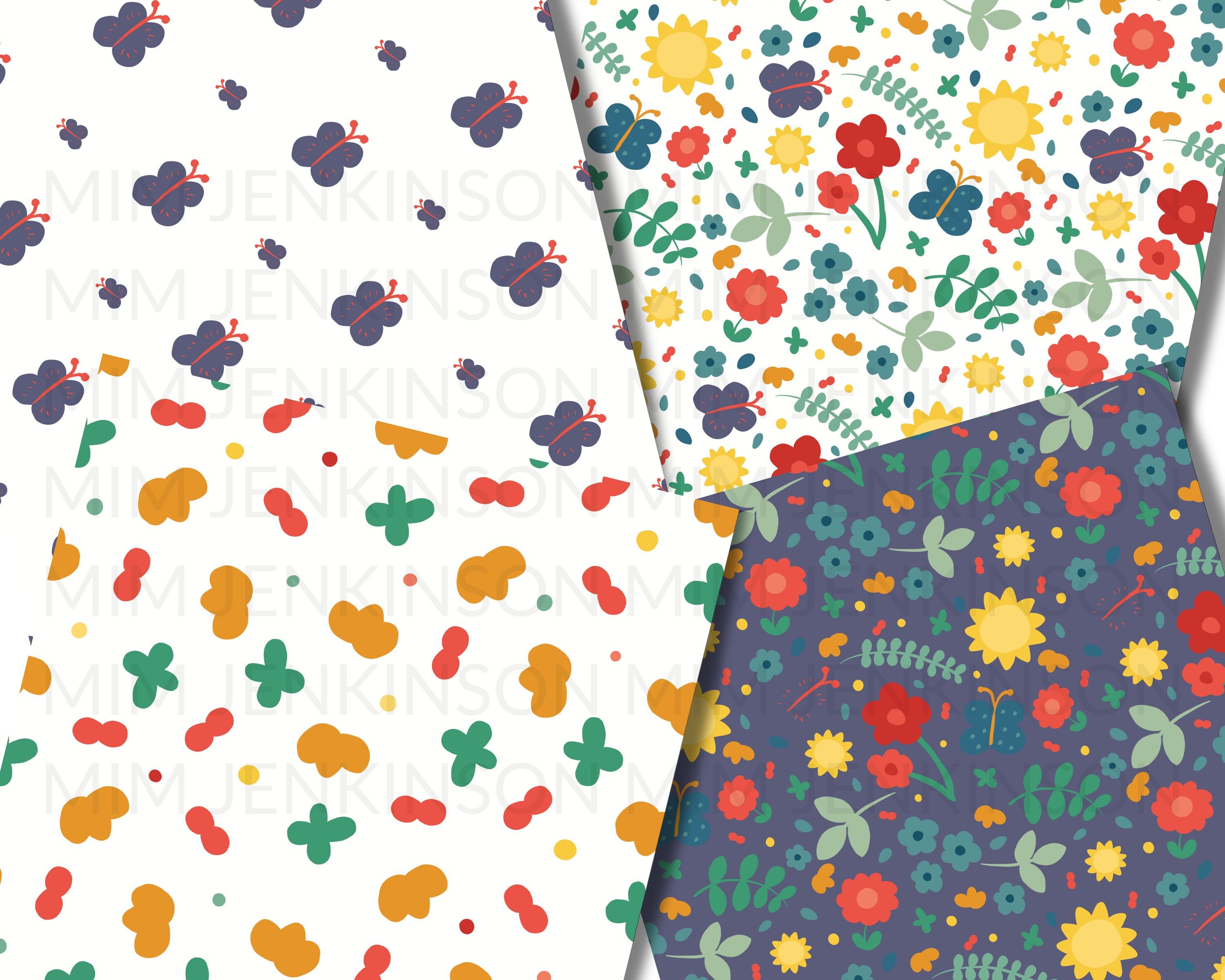 CUTE GARDEN Digital Paper Digital Pattern for Stickers Floral - Etsy