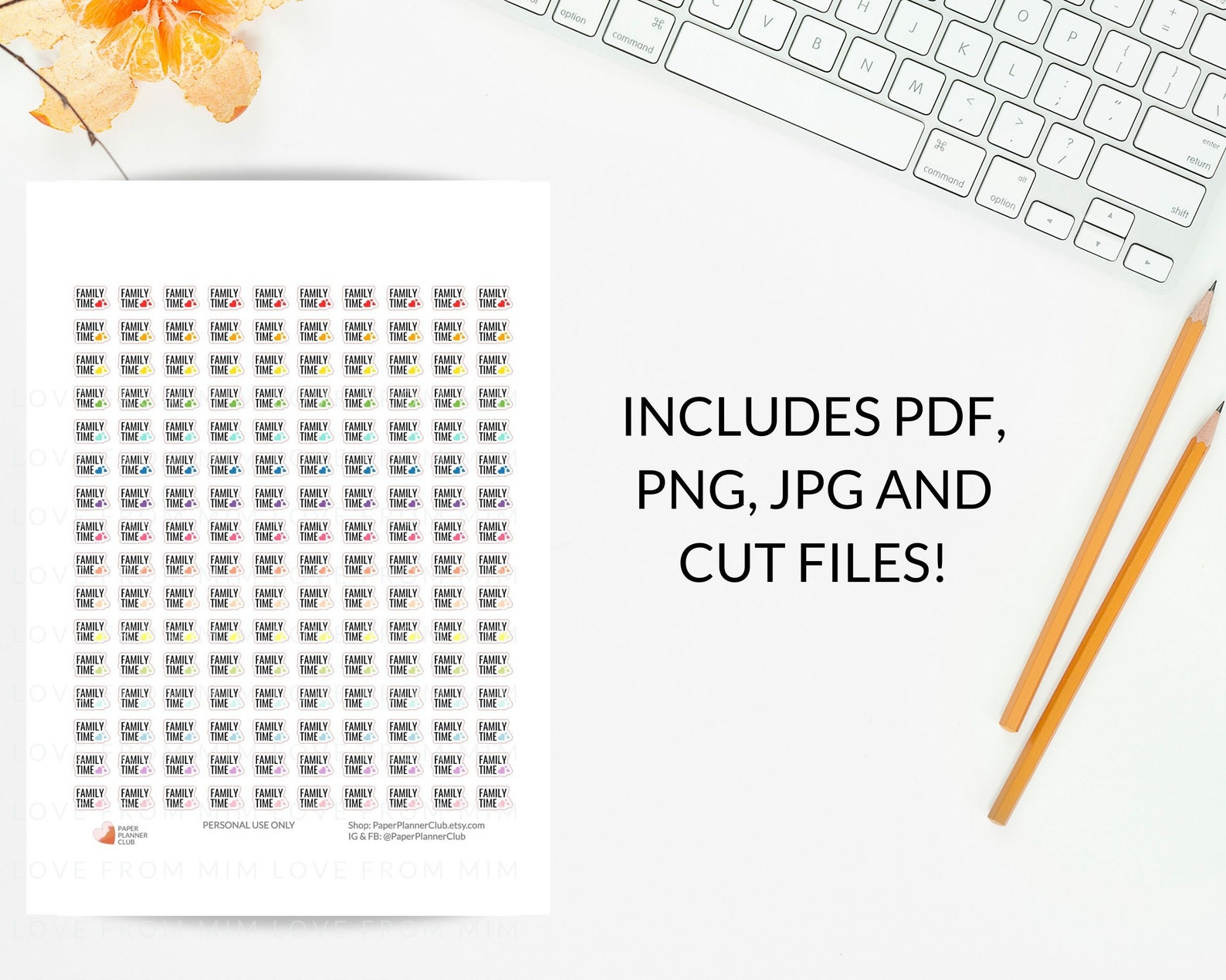 Printable FAMILY TIME Sticker Family Time Planner Sticker Family Time ...