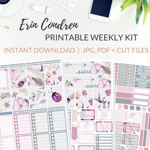 Spring Lilacs Erin Condren Printable Planner Stickers Spring - Etsy Canada