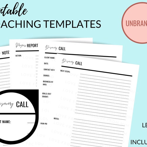 COACHING TEMPLATE Printable Coaching Discover Call Template - Etsy