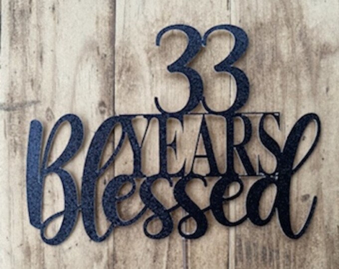 33rd Birthday, Custom Cake Topper, Glitter Cake Topper, Glitter Topper ...