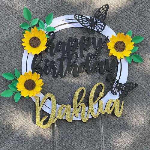 Custom Sunflower Cake Topper Sunflower Party Decorations - Etsy