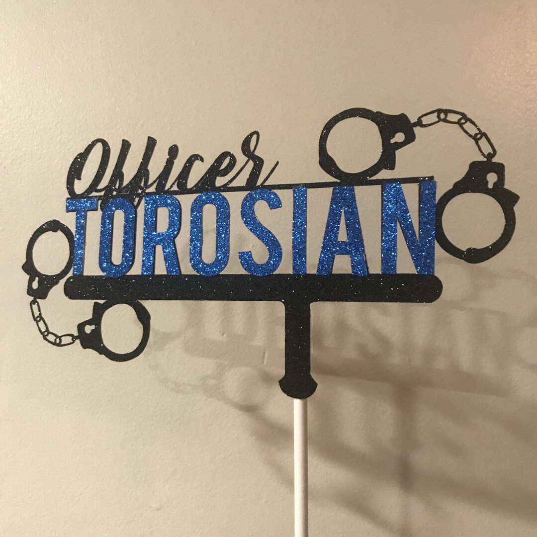 Police Officer Cake Topper, Handcuffs, Cake Topper, Cake Decor, Police ...