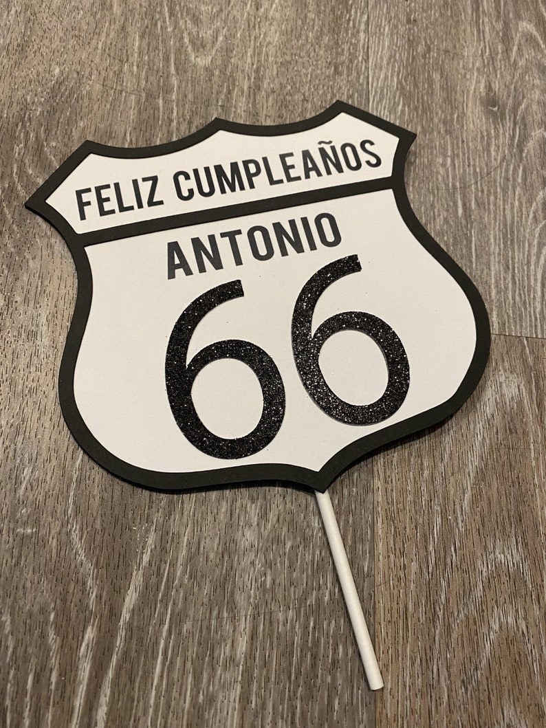 Route 66 Birthday Cake Topper Feliz Cumpleaños Happy - Etsy