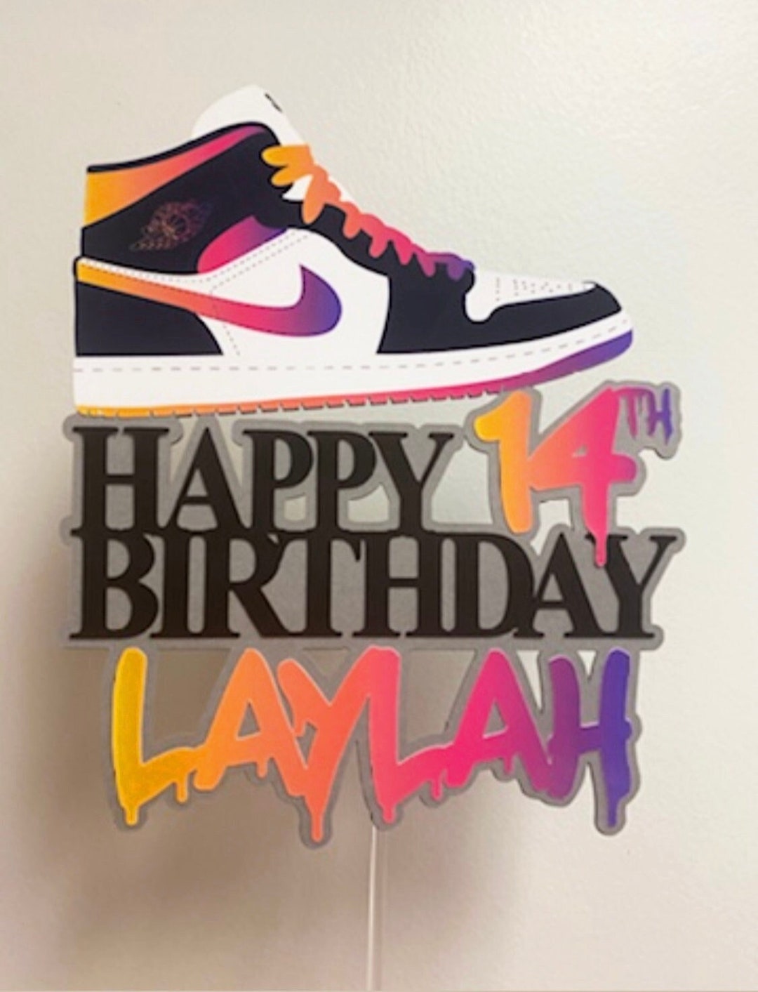 Jordan Cake Topper, Ombre, Sneaker Cake Topper, Jordan Shoe Topper ...