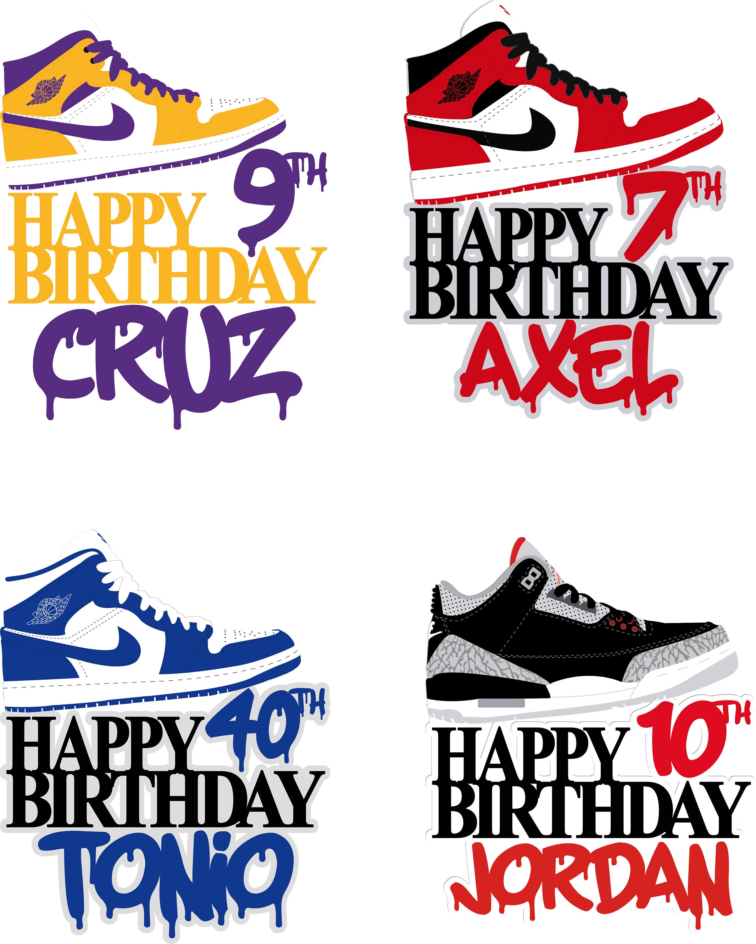 Personalized Cake Topper Printable Jordan Cake Topper DIY - Etsy