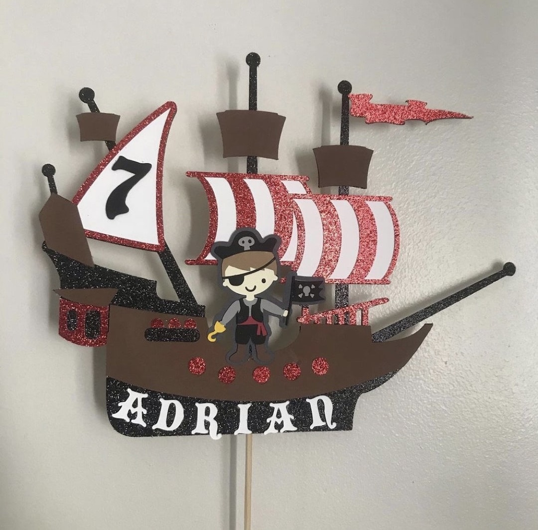 Pirate Cake Topper, Ahoy Matey, Pirate Theme, Hook - Etsy