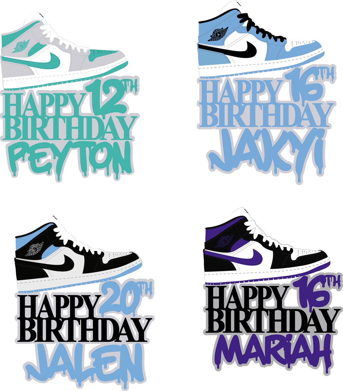 Personalized Cake Topper Printable Jordan Cake Topper DIY - Etsy