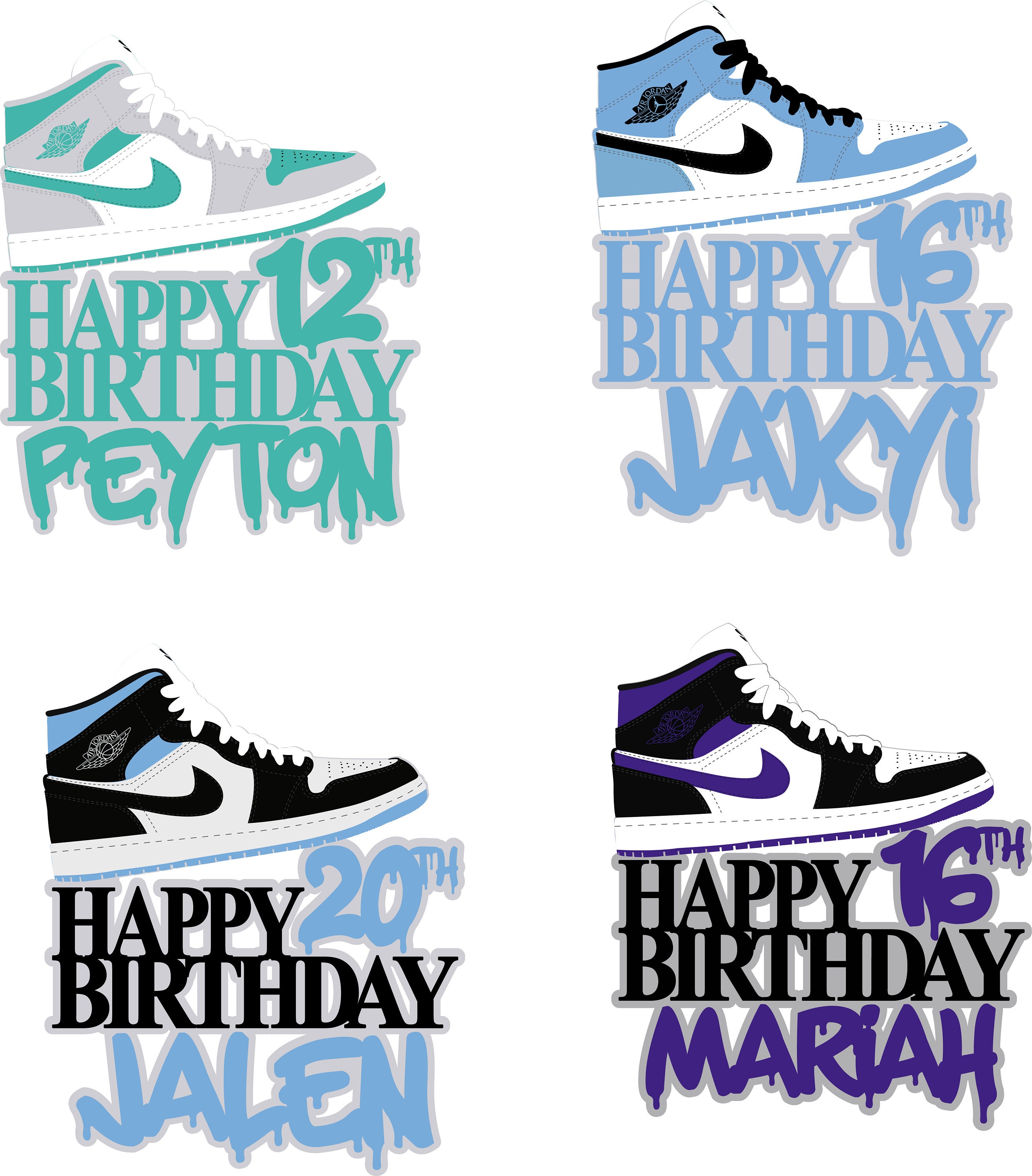 Personalized Cake Topper Printable Jordan Cake Topper DIY - Etsy