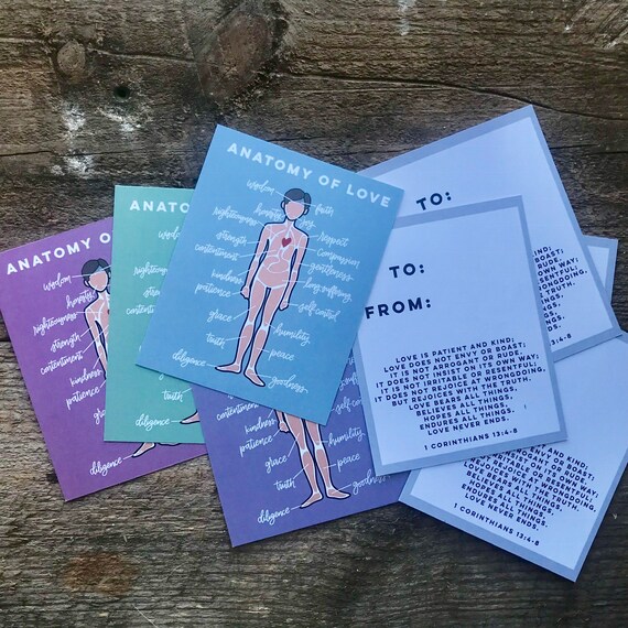 Anatomy of Love Valentine Cards Instant Download Printable - Etsy