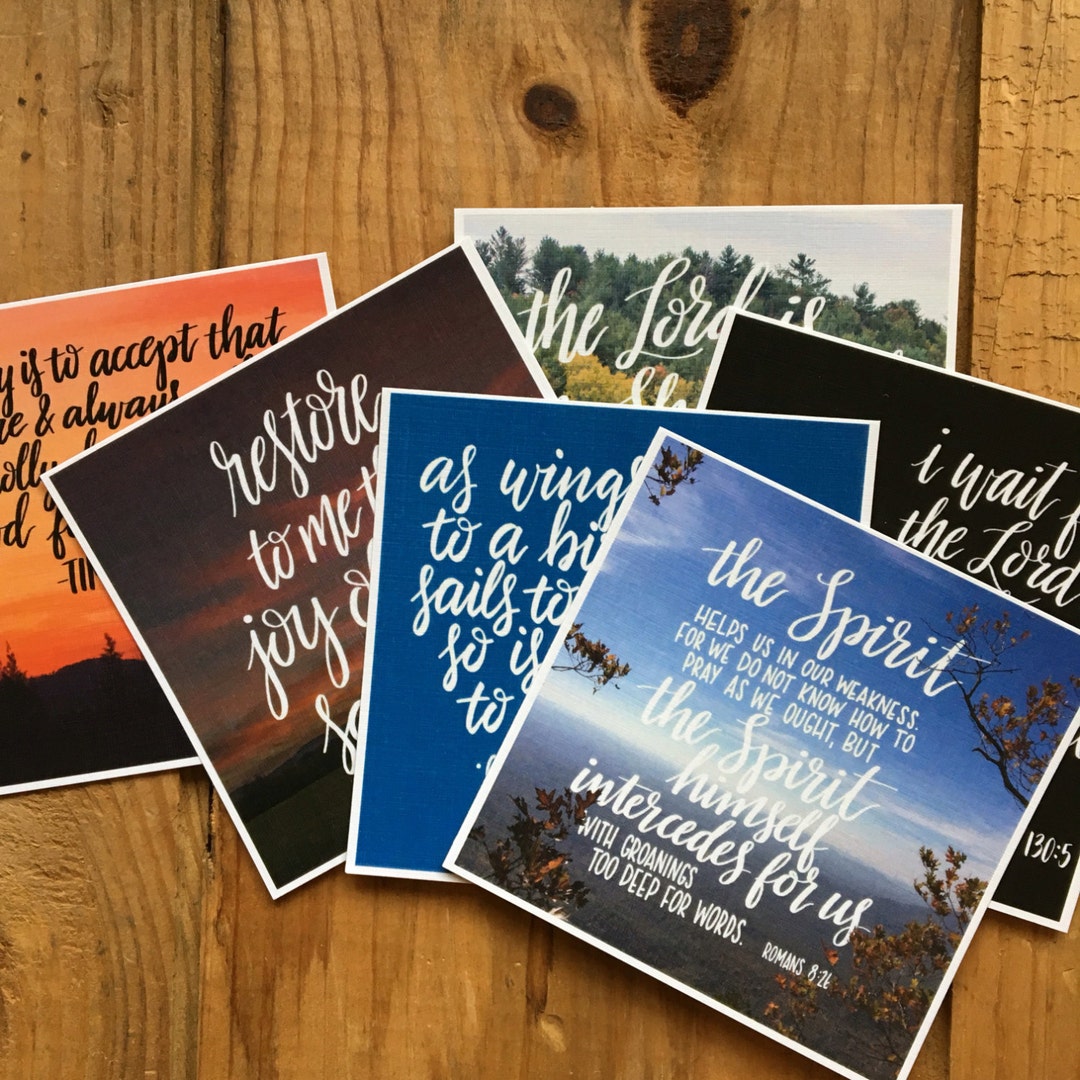 Bible Verse Prints & Prayer Themed Quotes / 6 Mini Scripture Cards With ...