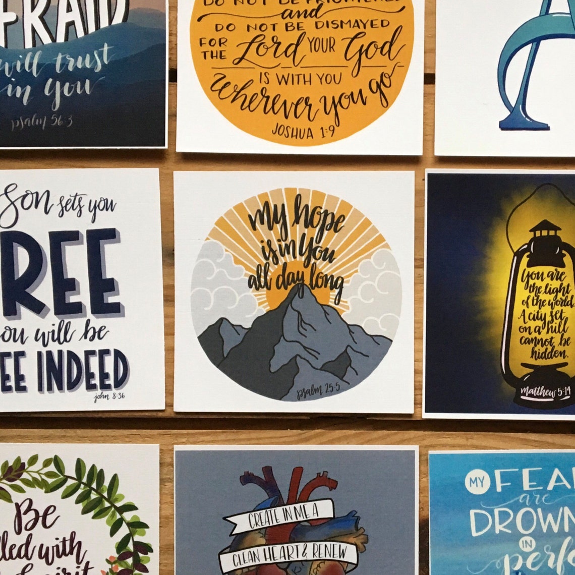 Bible Verse Prints / Set of 12 Mini Scripture Cards 3.5 | Etsy