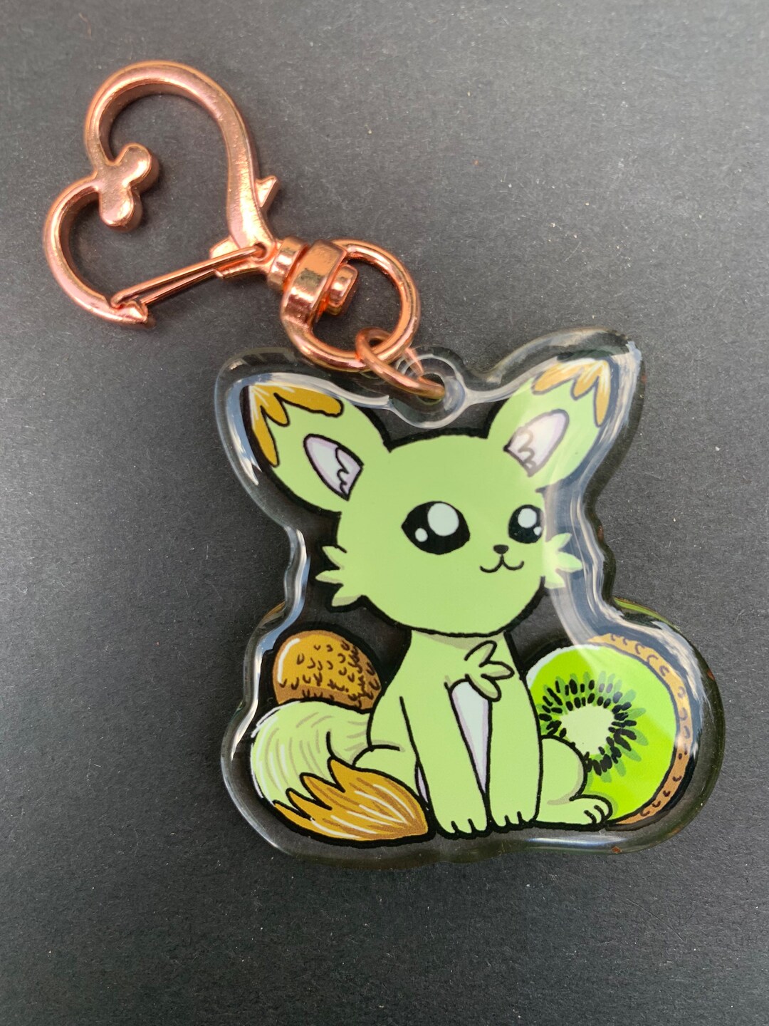 Kiwi Fox Charm - Etsy