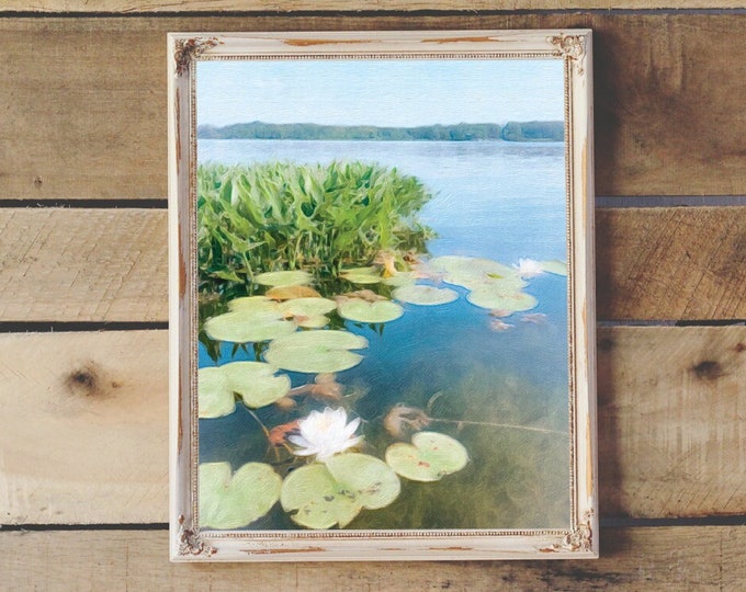 Lake Print, Summer Print, Floating in the Lake, Summer Day, Lake Decor ...