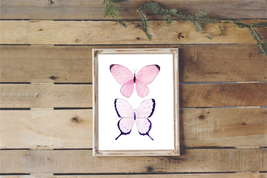 Pink Butterflies Print Butterfly Wall Art Butterfly - Etsy