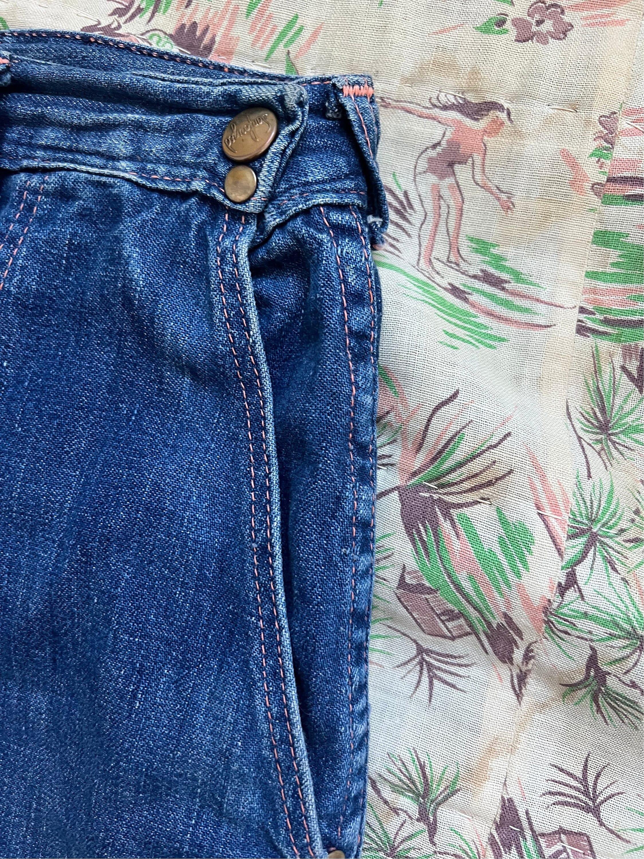 Vintage 1940s 1950s Side Zip Denim Jeans - Etsy