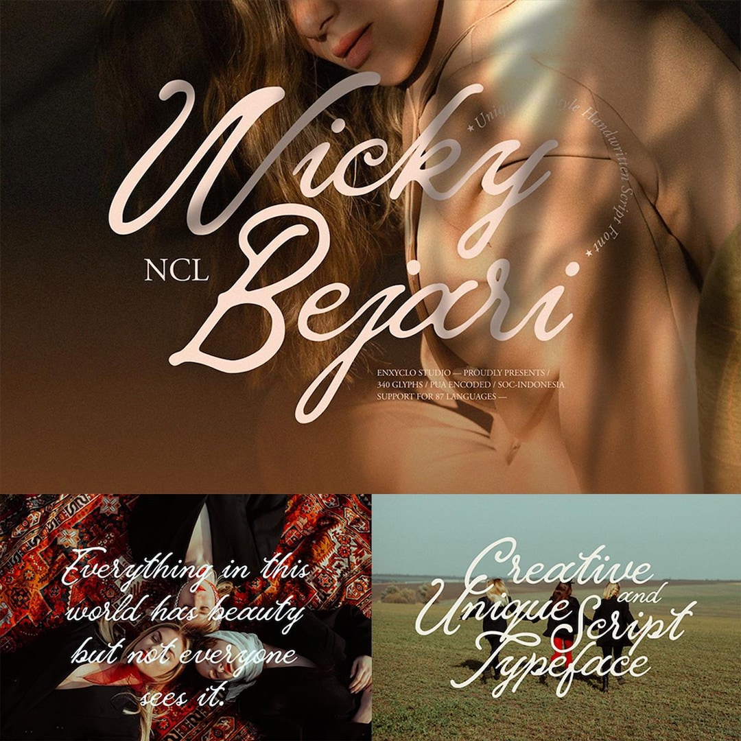 Wicky Bejari | Script Font, Romantic Wedding Font | Elegant Luxury ...