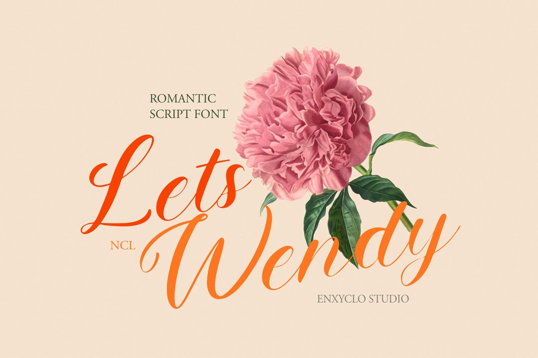 NCL LETS WENDY Calligraphy Wedding Font Commercial - Etsy