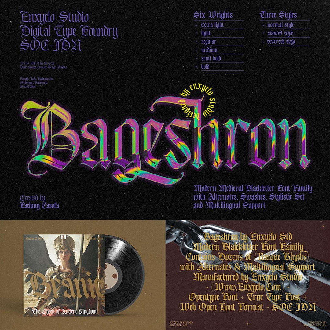 Modern Medieval Blackletter Heavy Metal Vintage Classic Font Family ...